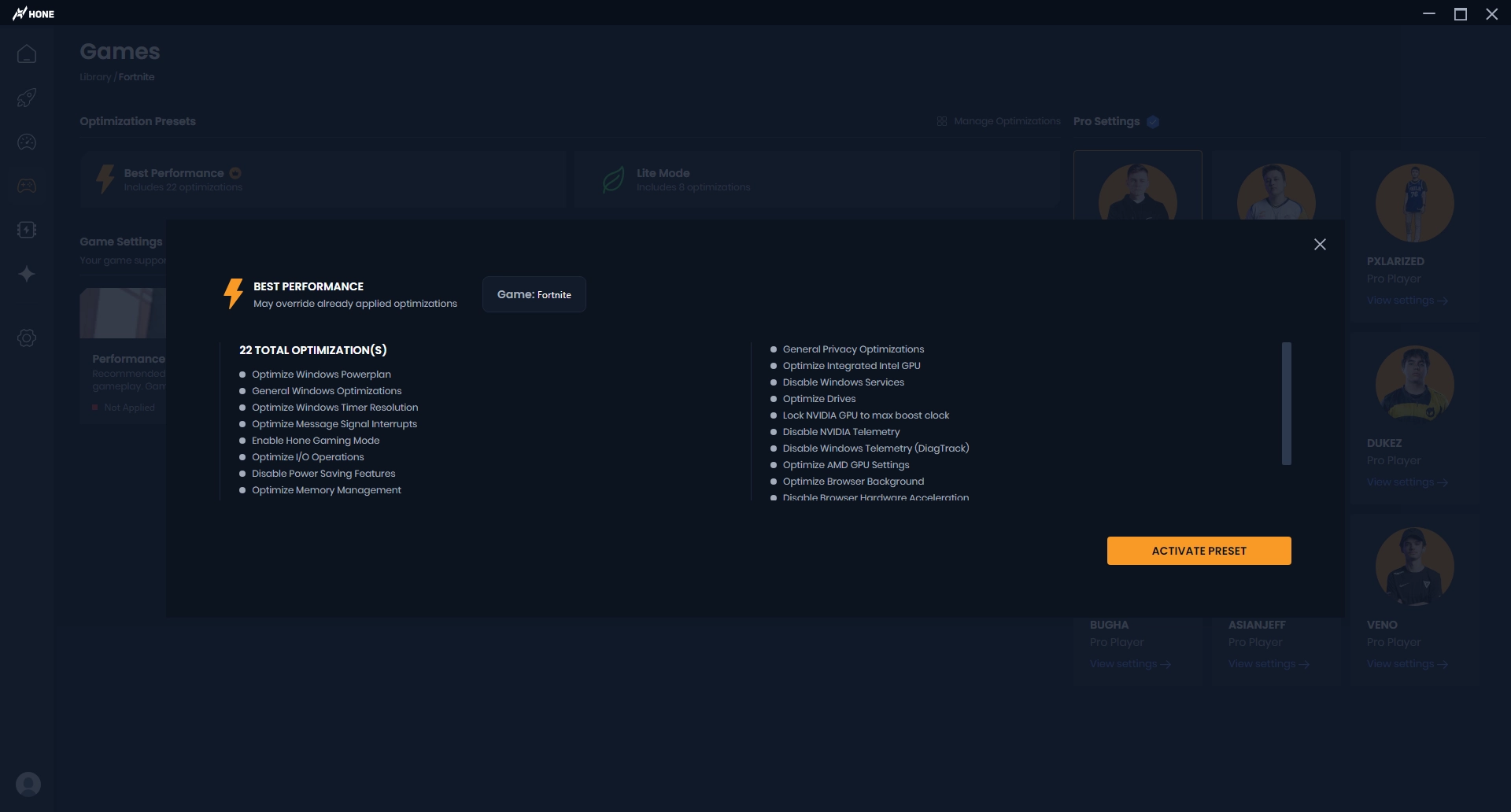 Fortnite Optimizer - FPS Booster for PC | Hone